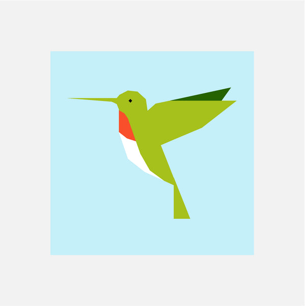 HUMMINGBIRD quilt block pattern – Tomte Studio
